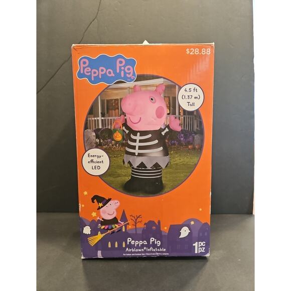 Gemmy | Holiday | Peppa Pig Skeleton Inflatable Halloween Yard Decor ...